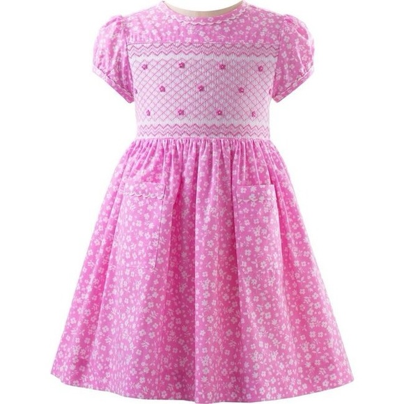 Rachel Riley | Dresses | Euc Girls 3y Rachel Riley Ditsy Floral Smocked ...